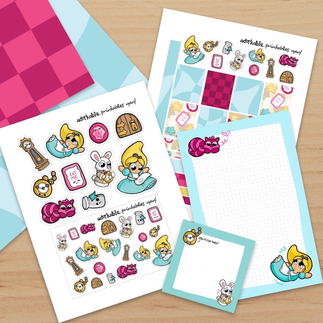 317 / Down the Rabbit Hole Printable Planner Sticker and Stationery ...