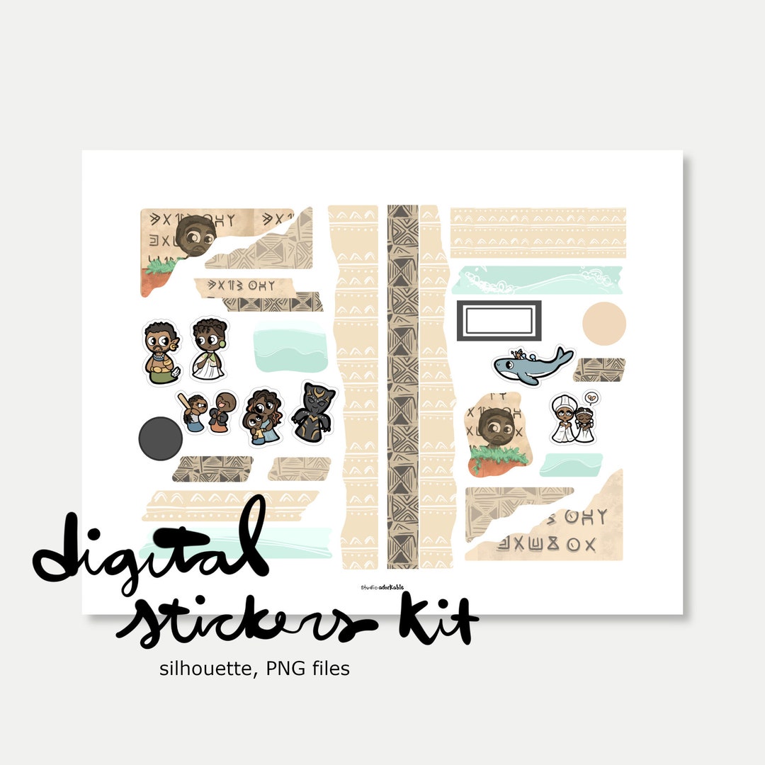 D097 / Wakanda Forever Digital Printable Journaling Sticker Kit - Etsy