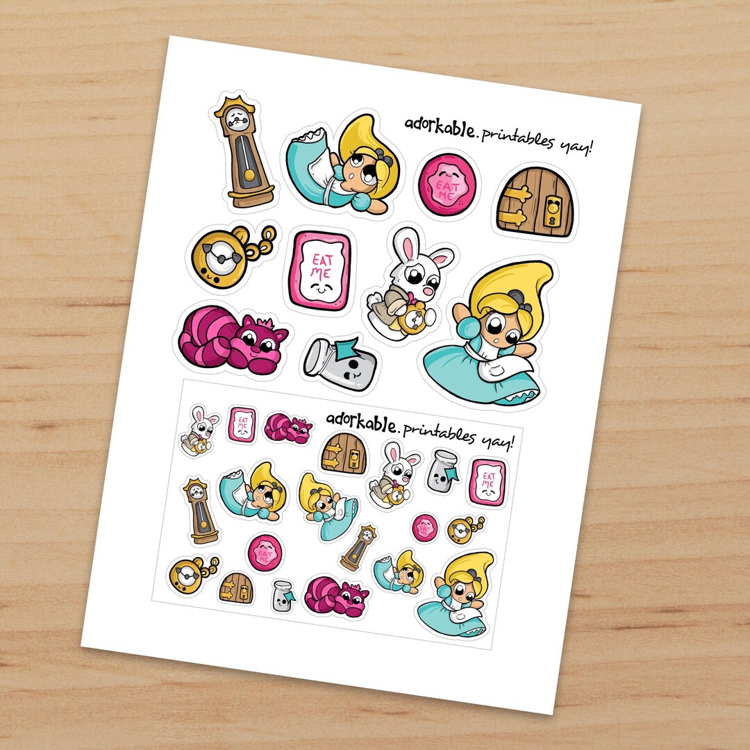 290 / Down the Rabbit Hole Printable Sticker and Die Cut Digital ...