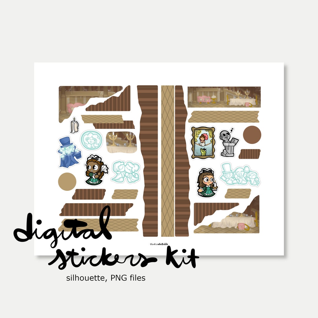D116 / Foolish Mortals PRINTABLE Journaling Sticker Kit, Silhouette Cut ...