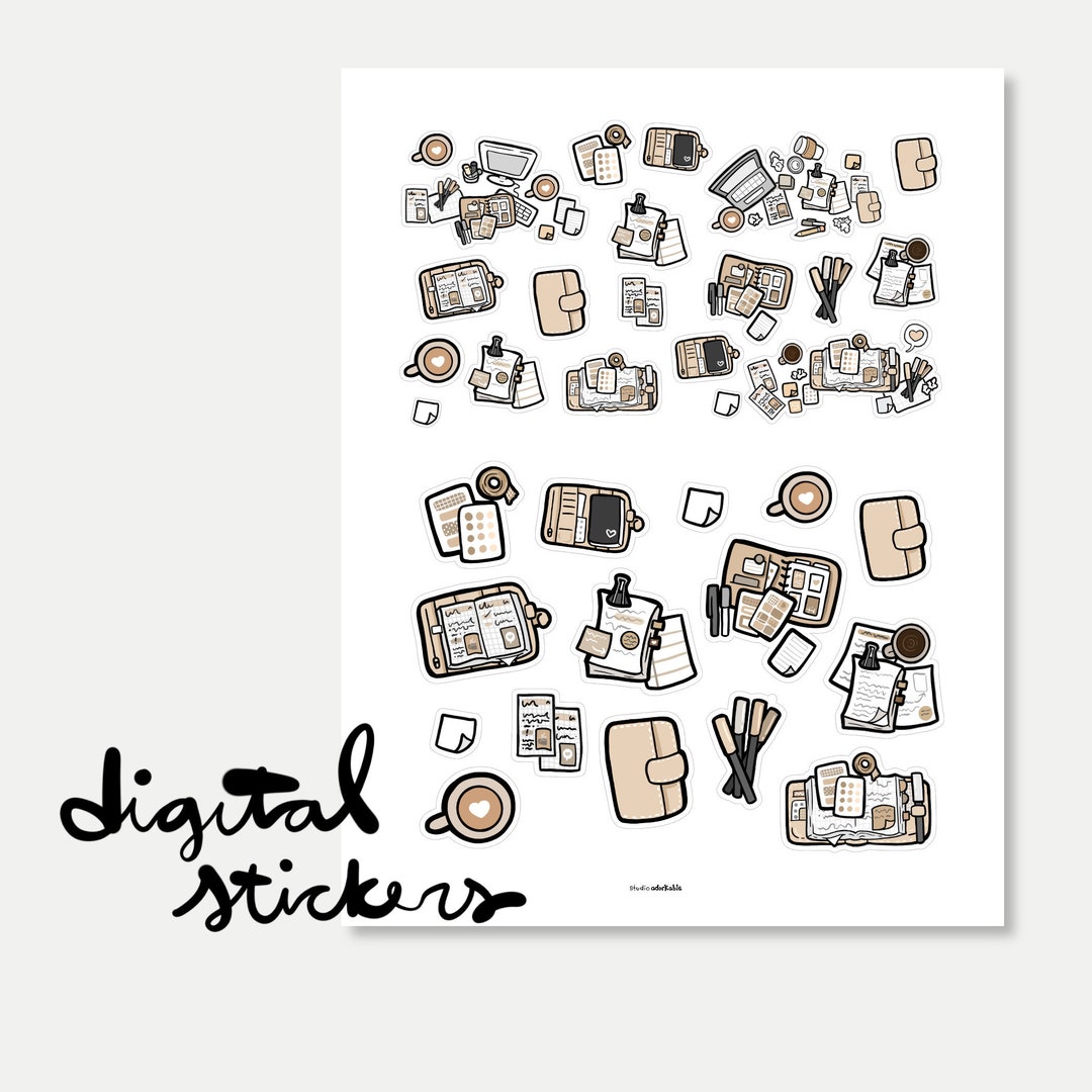 D068 / Velvet Digital and Printable Stickers, Silhouette Cut File ...