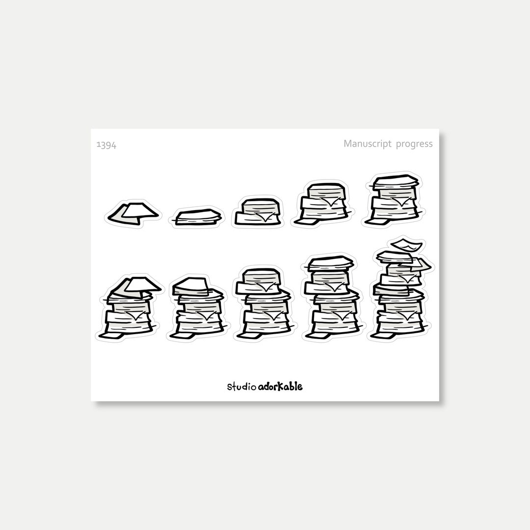 1394 / Manuscript Progress Stickers - Etsy