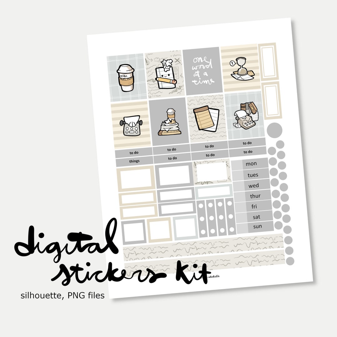 D024 / One More Word Digital and Printable Planner Sticker Kit ...