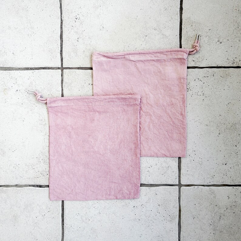 Reusable Bag ECO BAG Hand Dyed Bag Pastel Pink Drawstring - Etsy