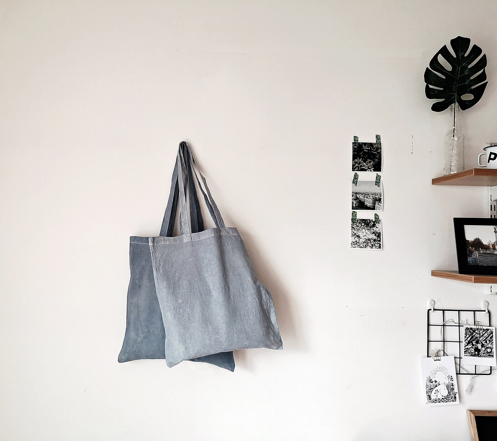Blue TOTE BAG, Hand Dyed, Shopping Bag, Grocery Bag, Reusable Bag ...