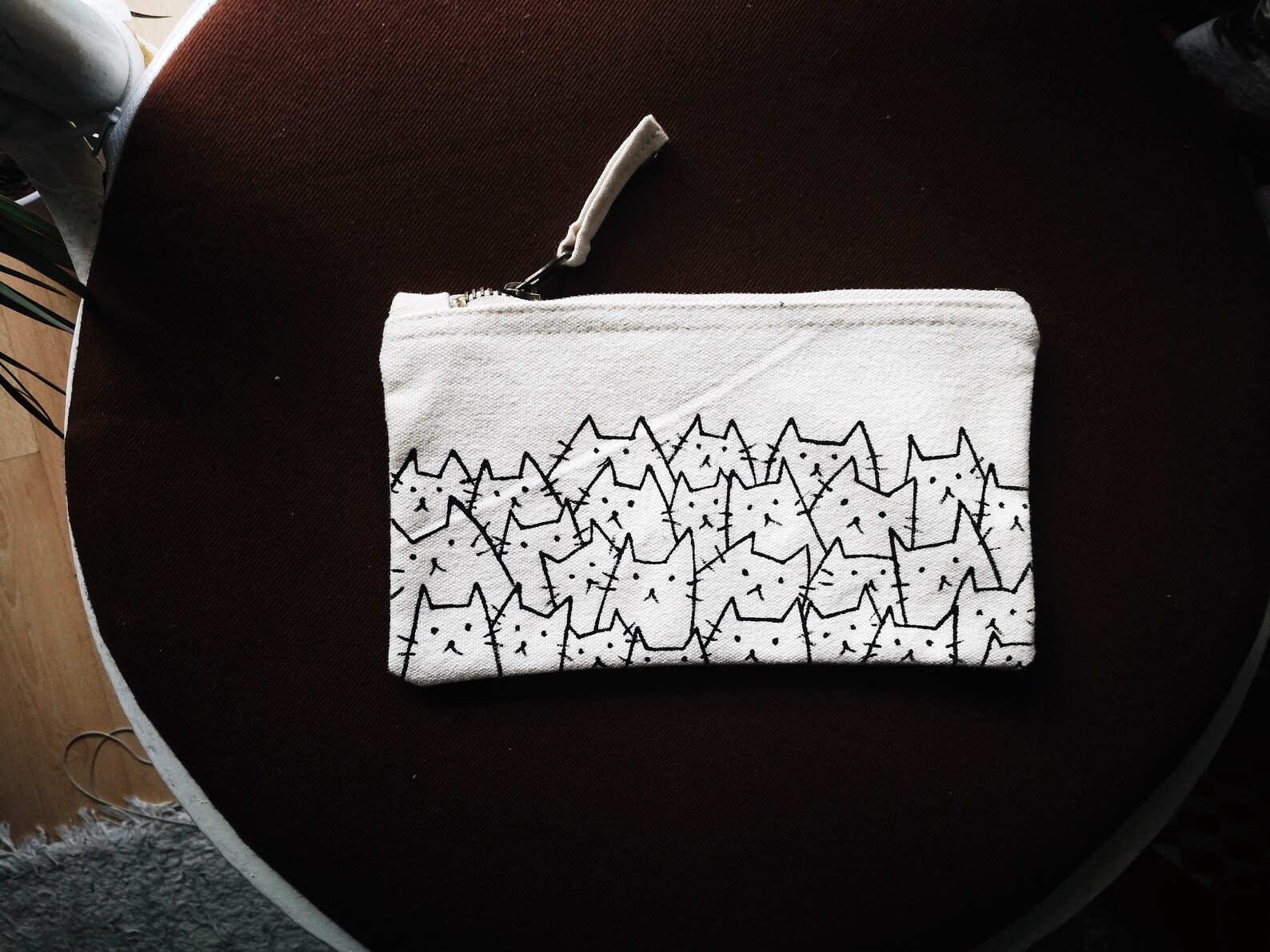 Cat POUCH, Hand Painted, Organic Cotton, Cat Gift, Cat Lady Gift, Hand ...