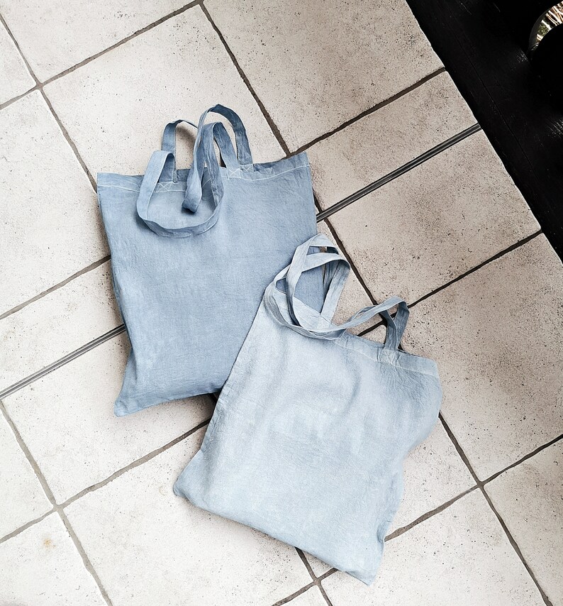 Blue TOTE BAG, Hand Dyed, Shopping Bag, Grocery Bag, Reusable Bag ...