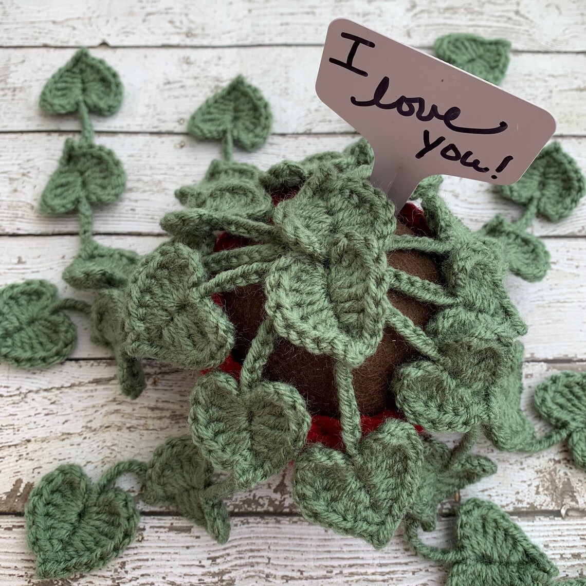 Crochet String of Hearts Plant Personalizable Small Trailing - Etsy