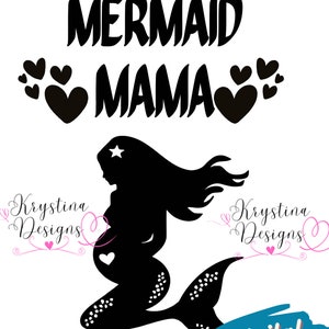 Digital File Only Mermaid Mama Svg Pregnant Mermaid File - Etsy
