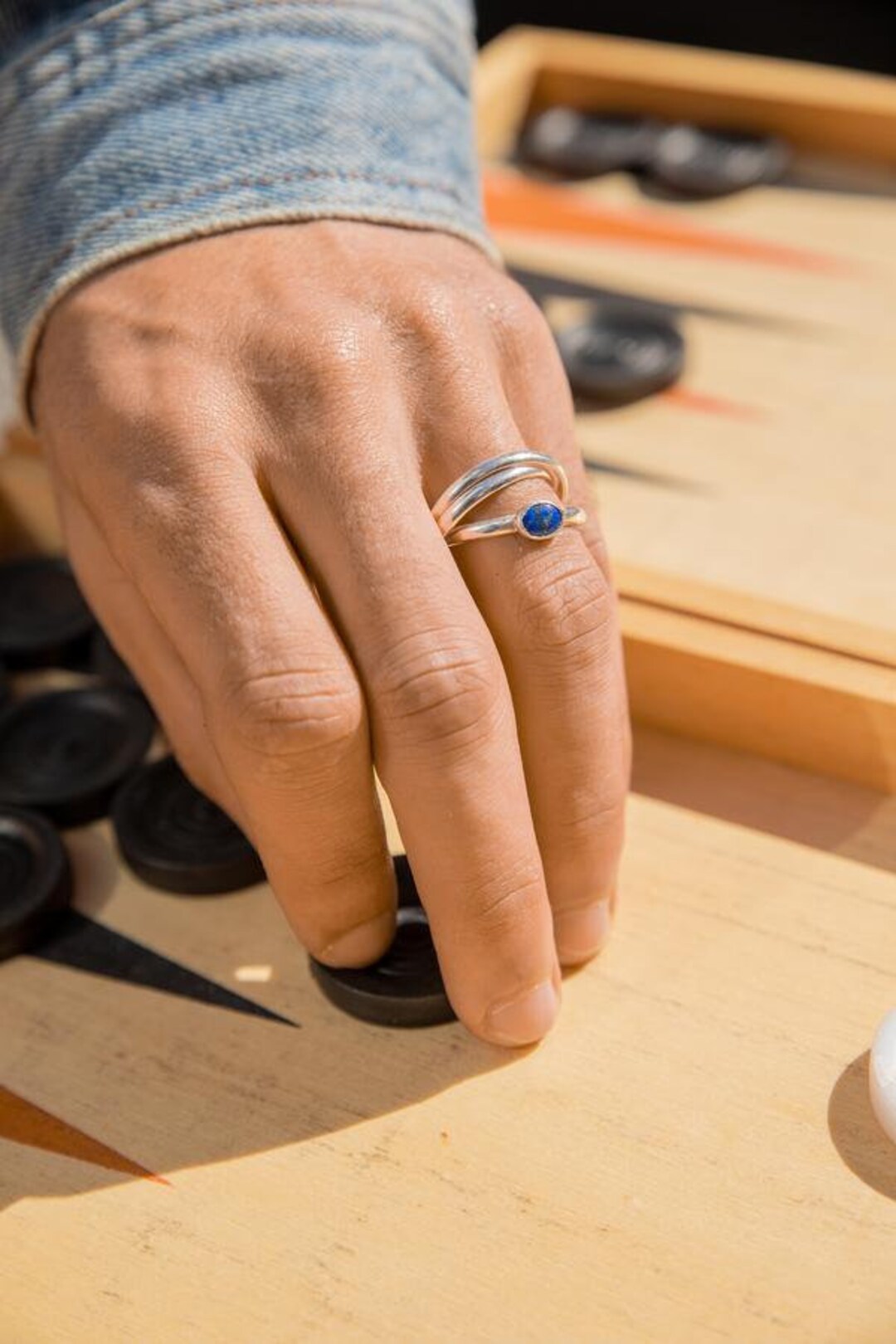 Silver Interlocking Ring for Men, Three Band Rolling Ring,triple Band ...