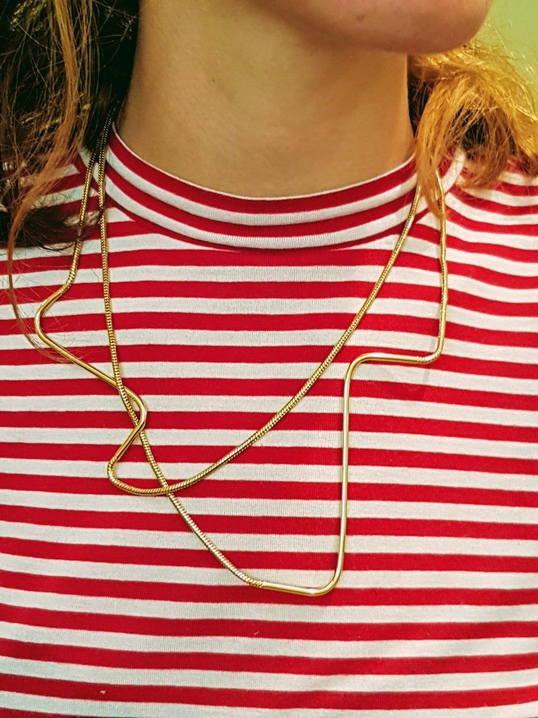 SALE Layered Necklace, Graphic Necklace,long Statement Necklace,gold ...
