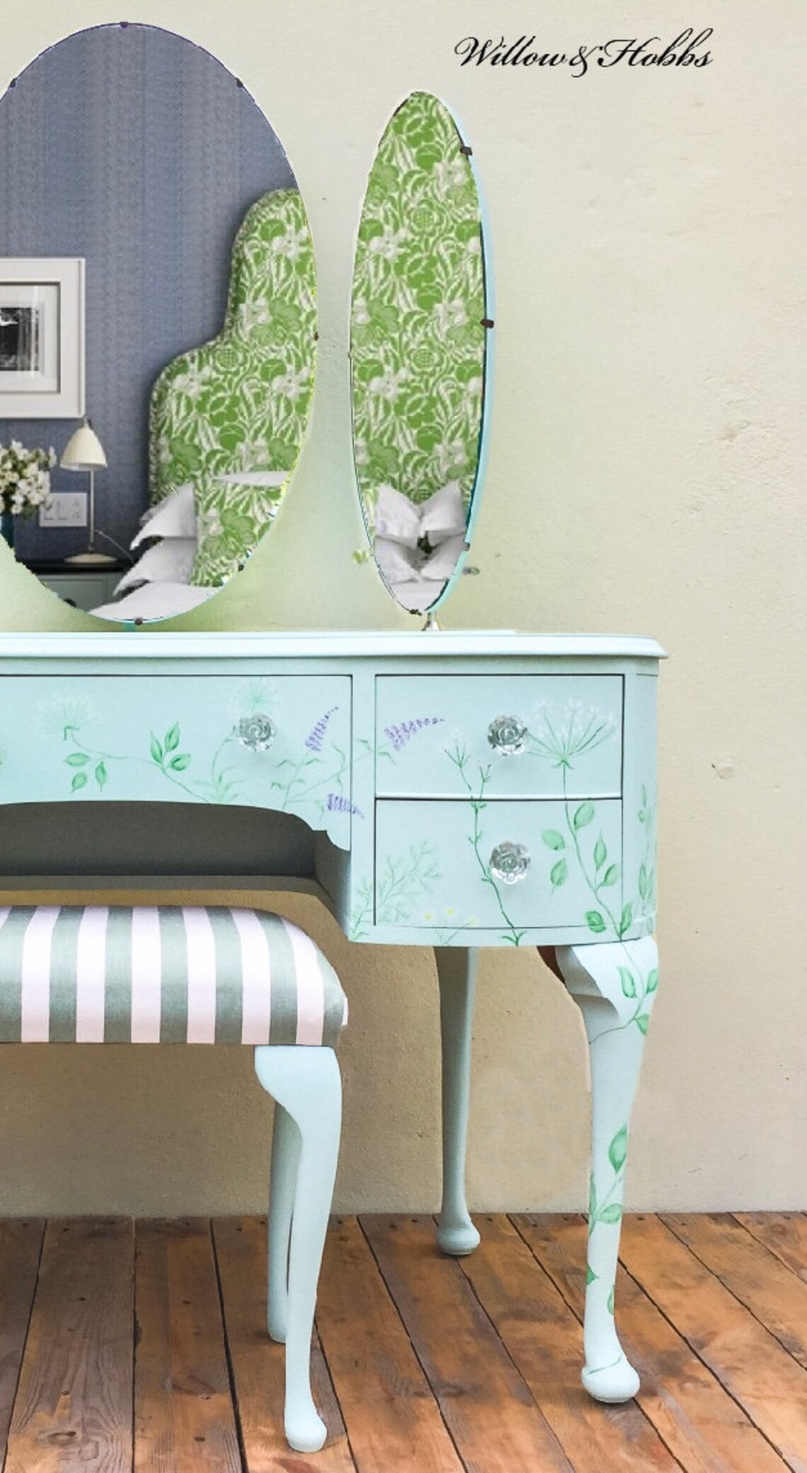 Dressing Table With Triple Mirror and Stool Made to Order | Etsy