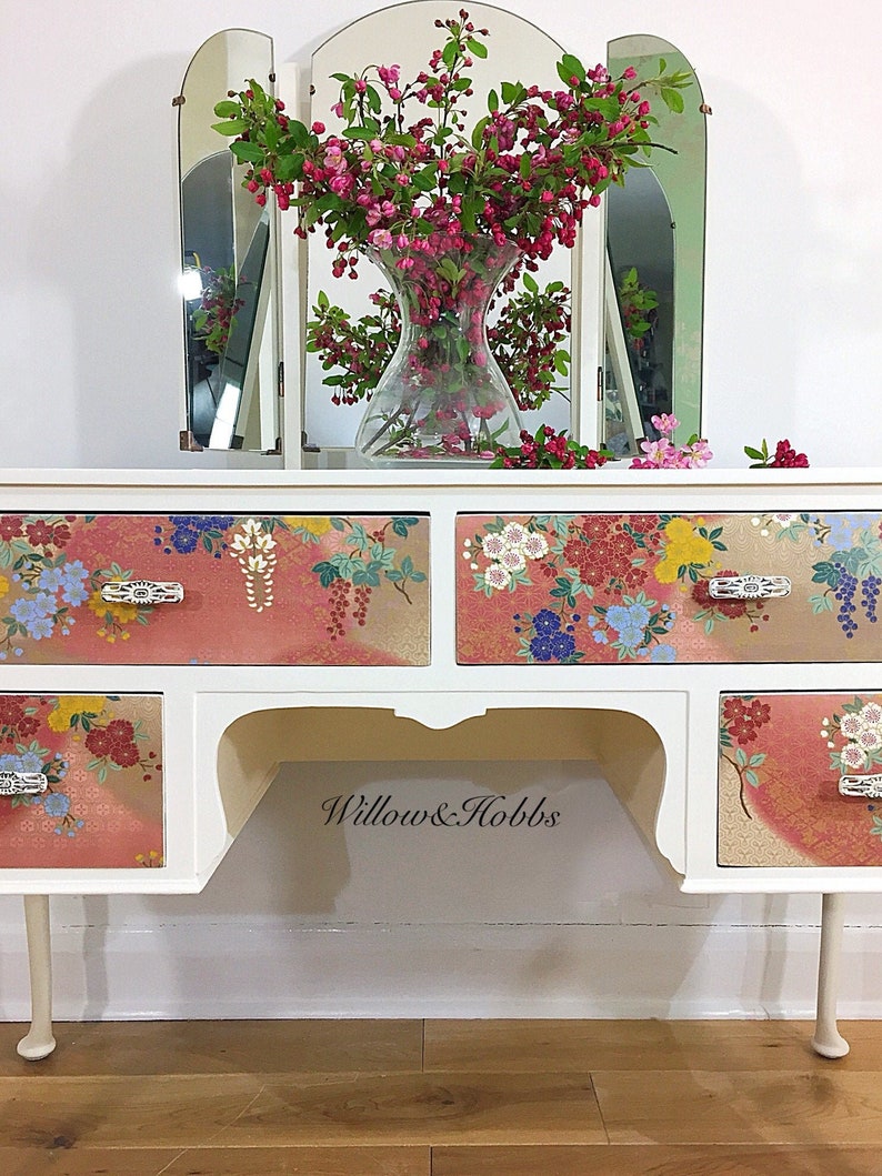 Dressing Table With Triple Mirror - Painted and Designed to Order - Etsy UK
