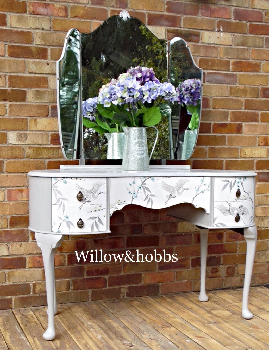 Dressing Table With Triple Mirror Painted and Designed to | Etsy