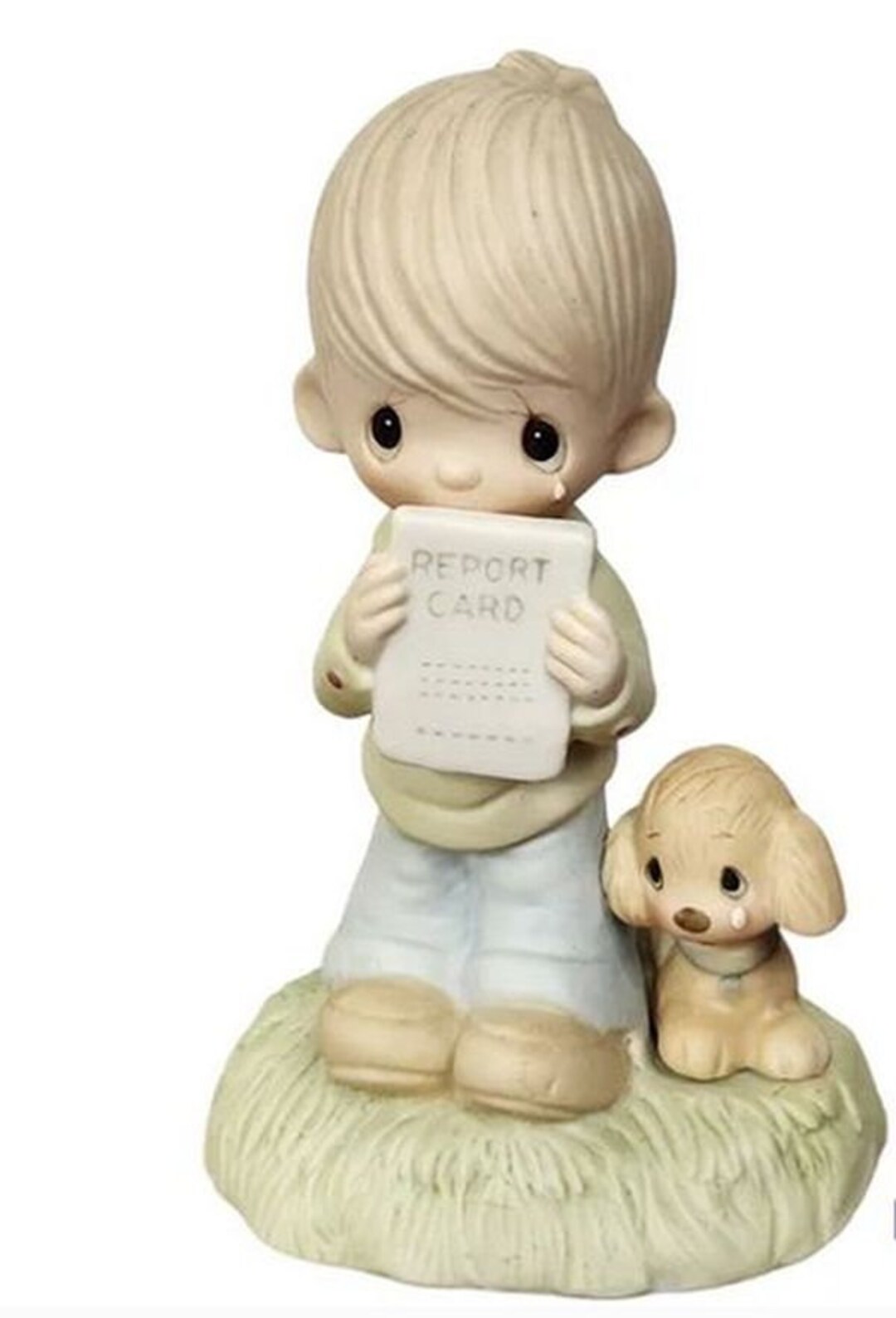 PRECIOUS MOMENTS GOD Understands Figurine Boy W Report Card Vintage ...