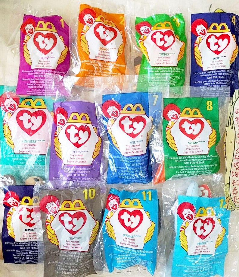 Mcdonald's Ty TEENIE BEANIE BABIES 1998 in Original Packages * You ...