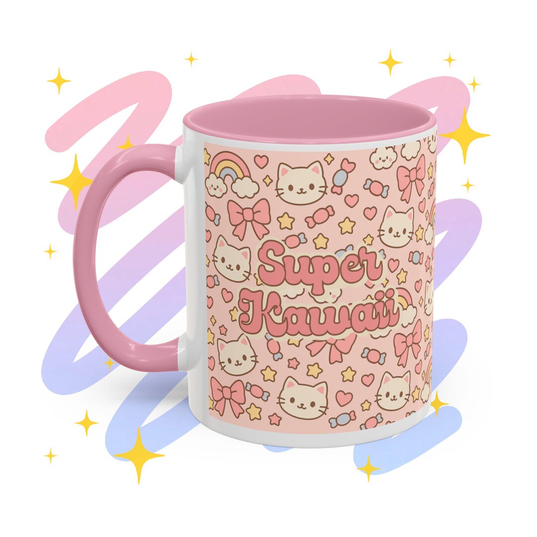 Super Cute Kawaii Uwu Mug, Colorful Gift for Cat Lovers, Fun Coffee Cup ...