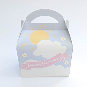 Pastel Rainbow Pretty Personalised Children’s Party Box Gift Bag Favour ...