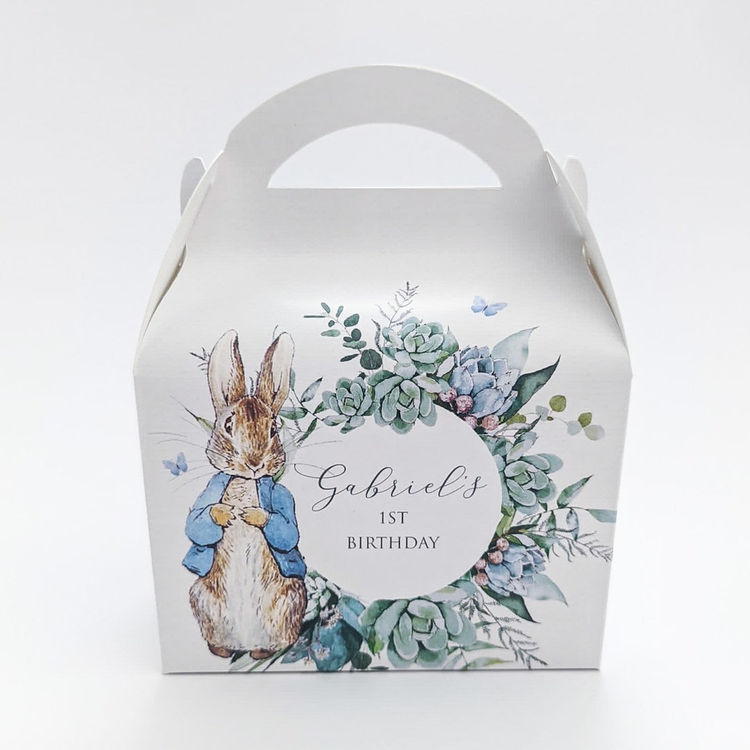 Peter Rabbit Floral Personalised Children’s Party Box Gift Bag Favour ...