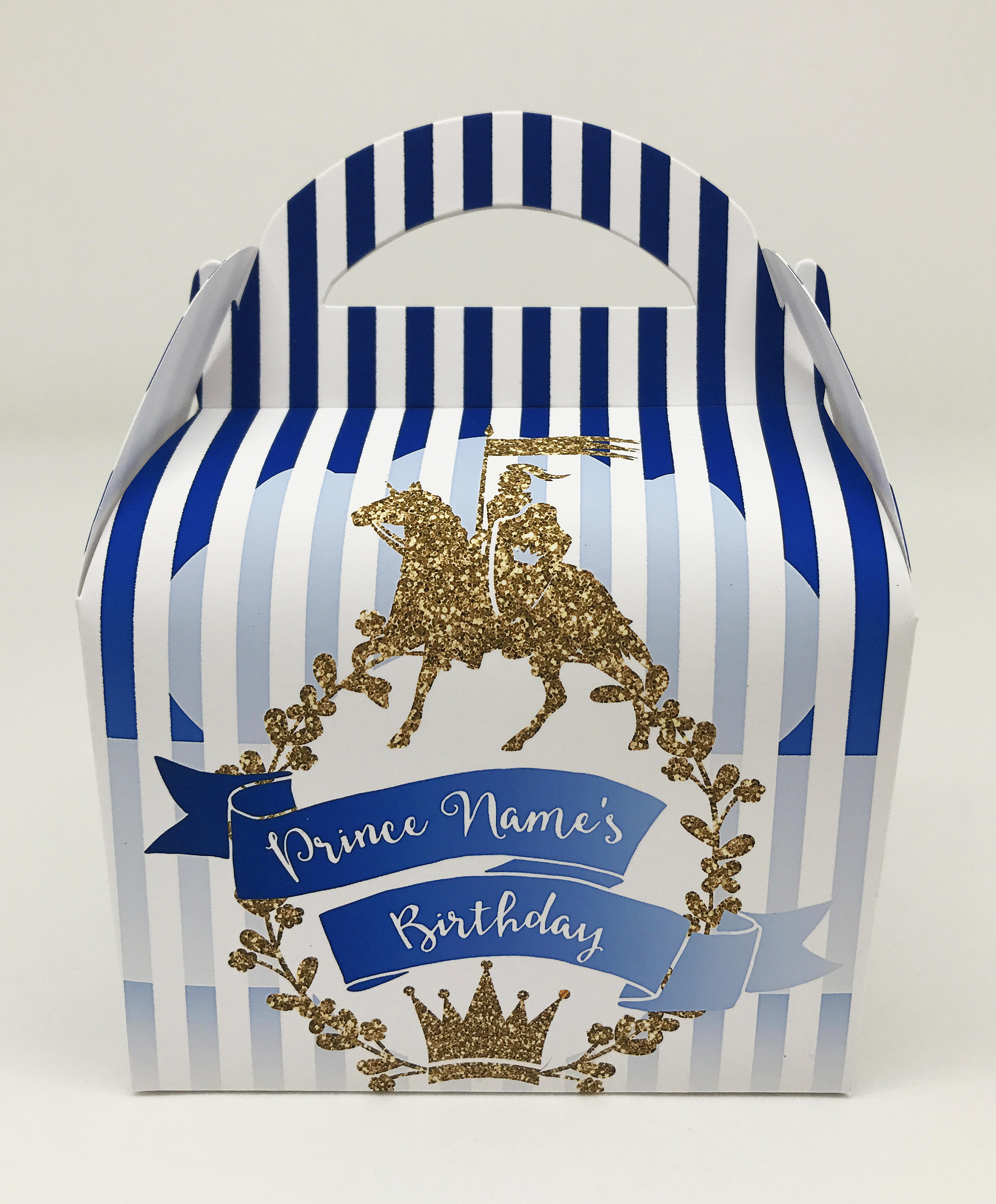 Prince Glitter Personalised Childrens Party Box Gift Bag - Etsy