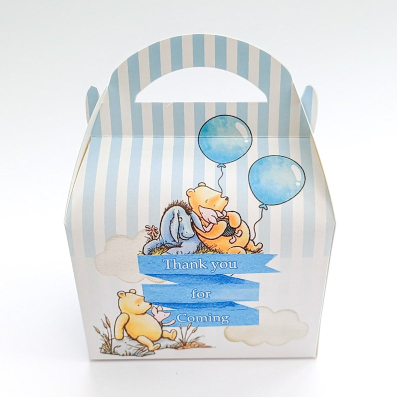 Winnie the Pooh Classic Floral Personalised Children’s Party Box Gift ...