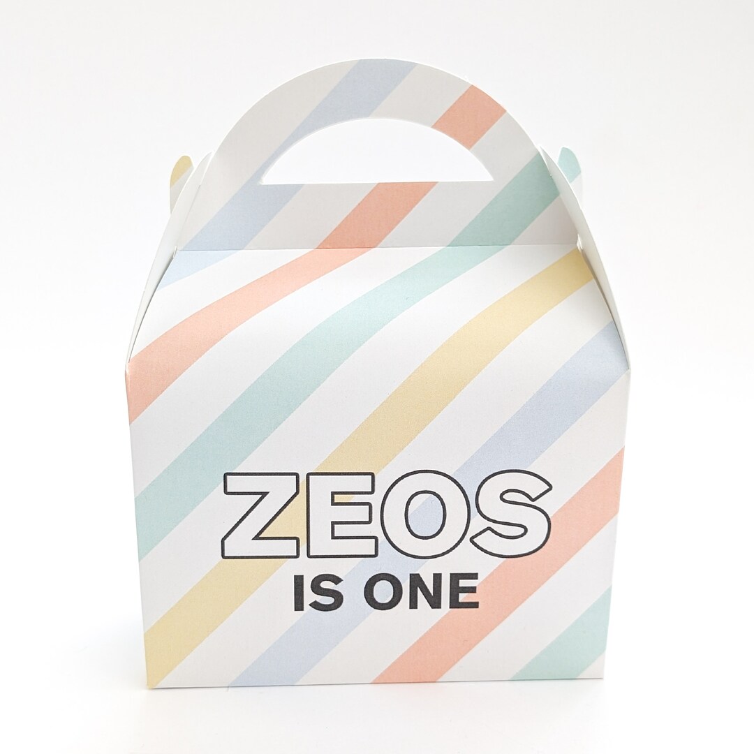 STRIPES Minimal Personalised Children’s Birthday Party Box Gift Bag ...
