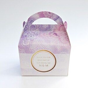Personalised Paisley Mehndi Wedding Favour Boxes Hen Party Bridal ...