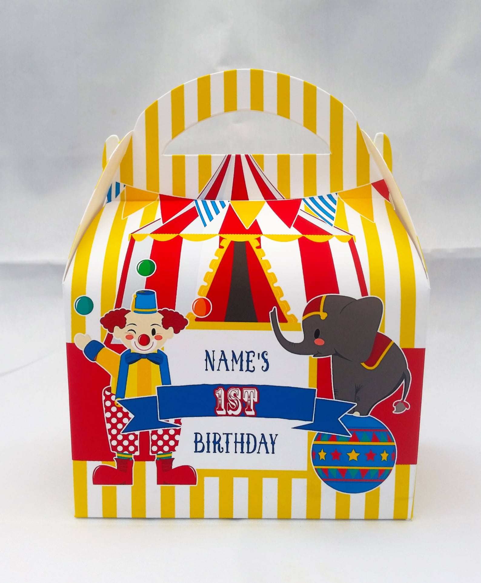 Circus Carnival Personalised Children’s Party Box Gift Bag Favour - Etsy