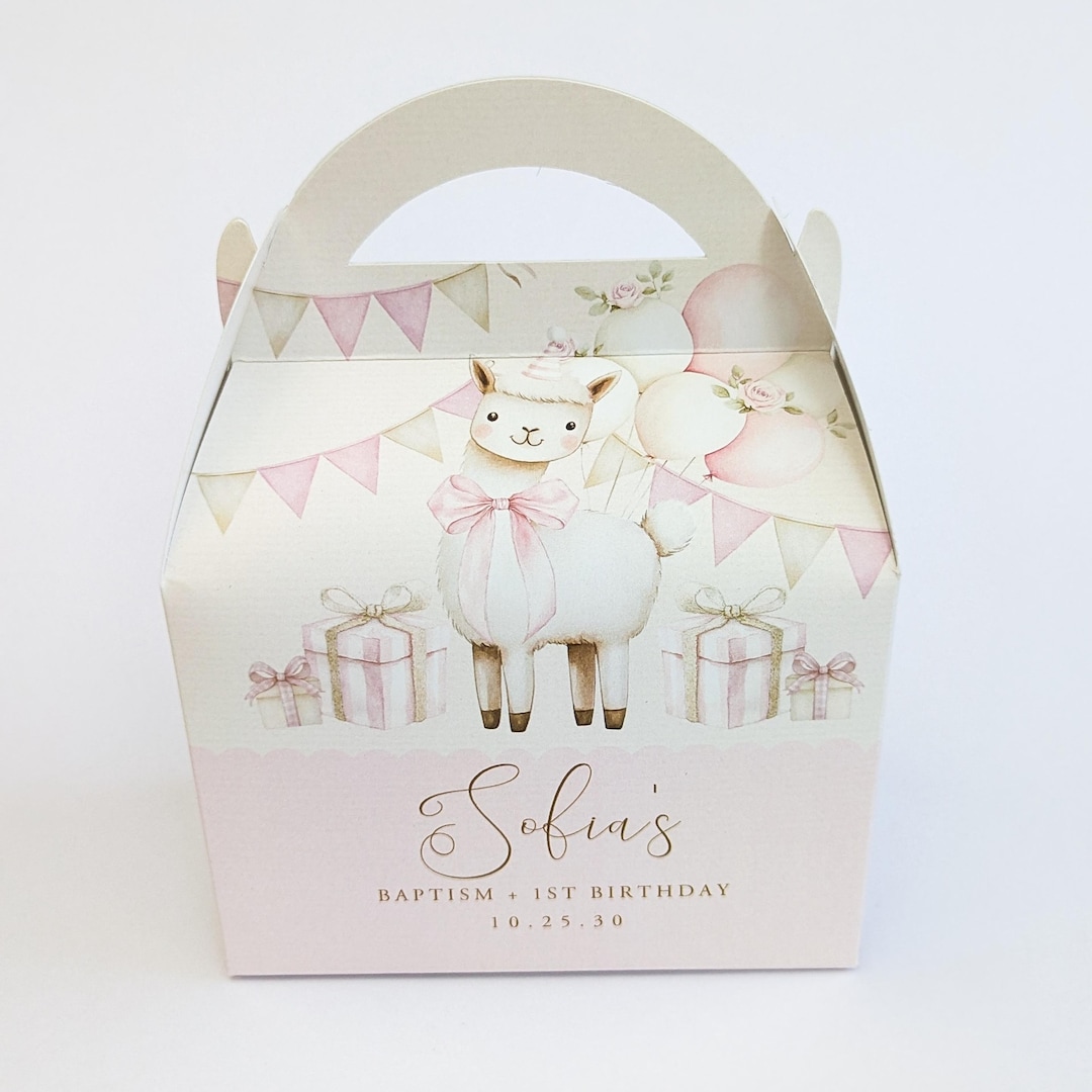 Personalised Llama Party Favor Boxes, Kids Alpaca Birthday Treat Box - Etsy