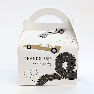 Retro Cars Racing Driver Personalised Children’s Party Boxes Gift Bag ...