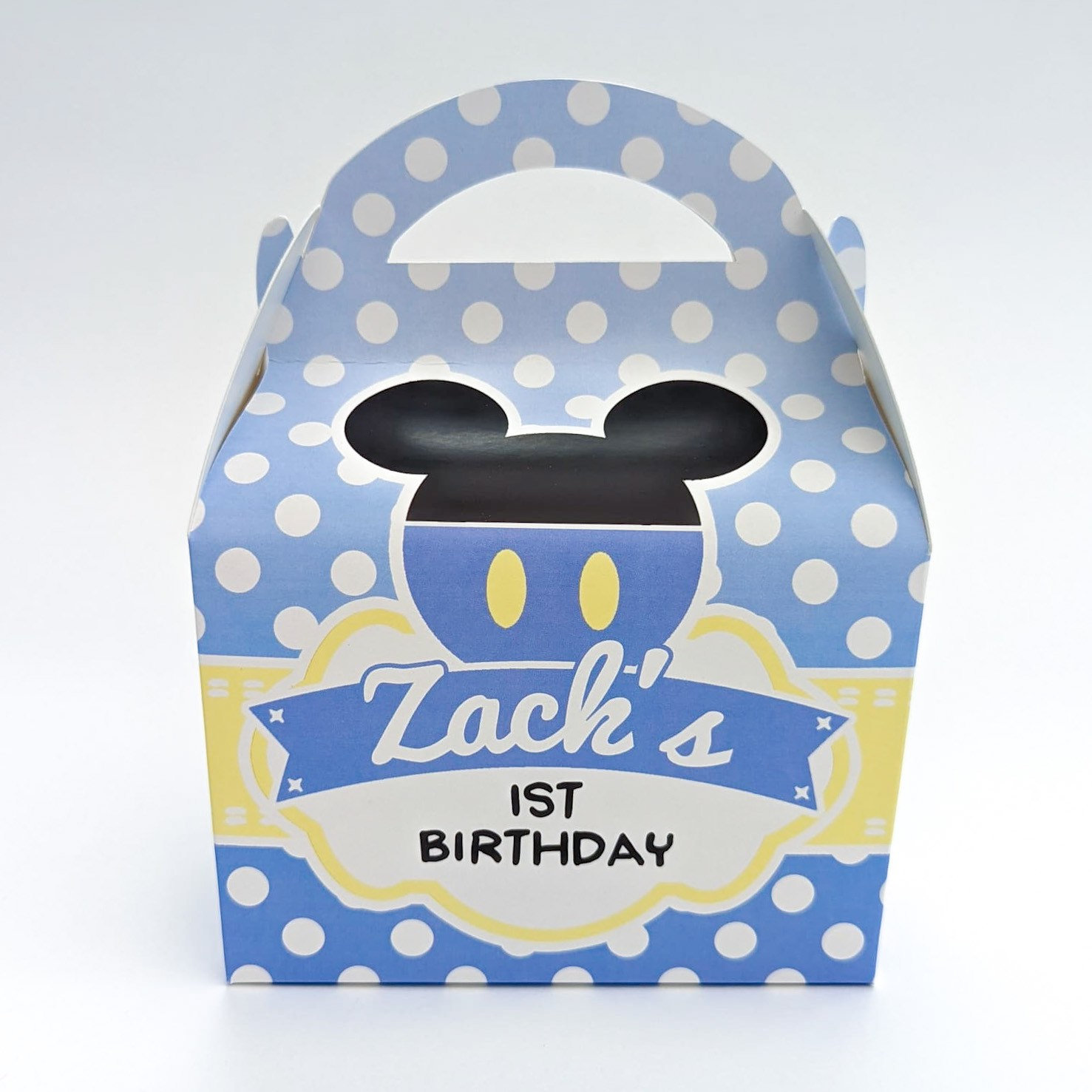 Mickey Mouse Personalised Childrens Party Box Gift Bag Favour - Etsy