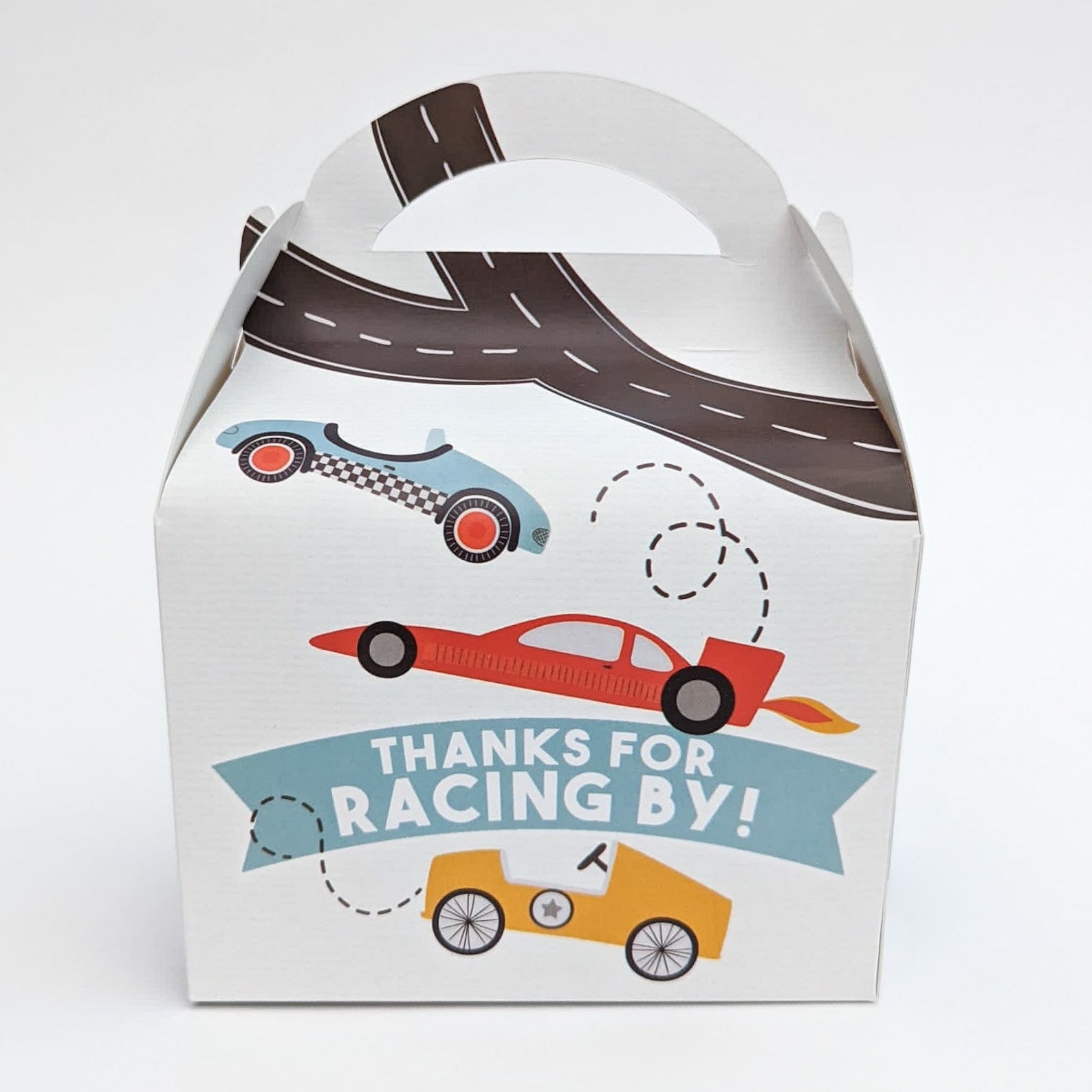 Retro Cars Racing Driver Personalised Childrens Party Boxes Gift Bag ...