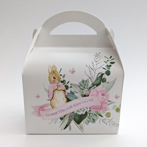 Peter Rabbit Floral Personalised Children’s Party Box Gift Bag Favour ...
