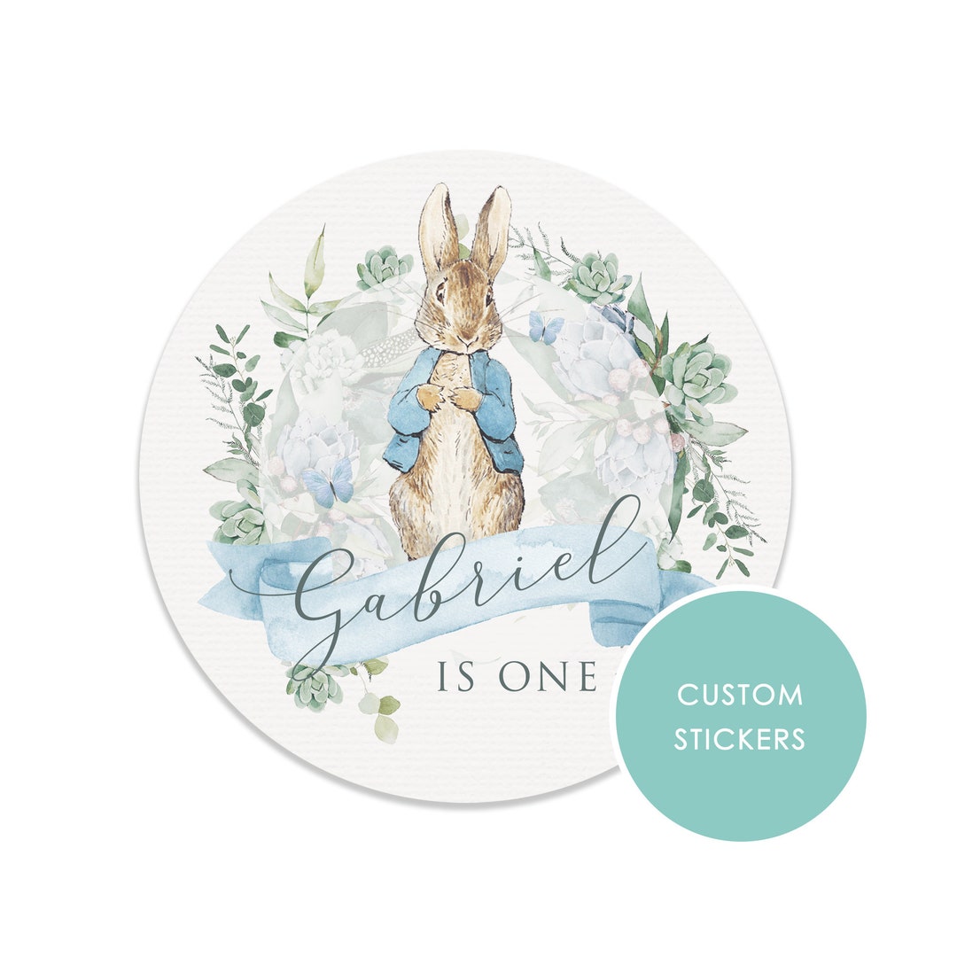 PERSONALISED STICKERS Multiple Sizes and Colours Peter Rabbit Sweet ...