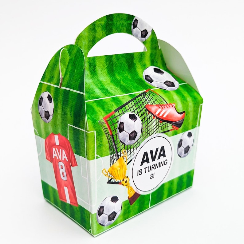 Football Team Soccer Personalised Children’s Party Box Gift Bag Favour ...