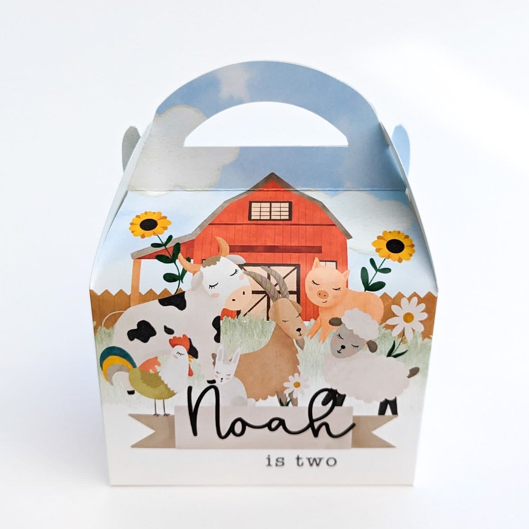 FARM Animals Personalised Children’s Party Box Gift Bag Favour - Etsy