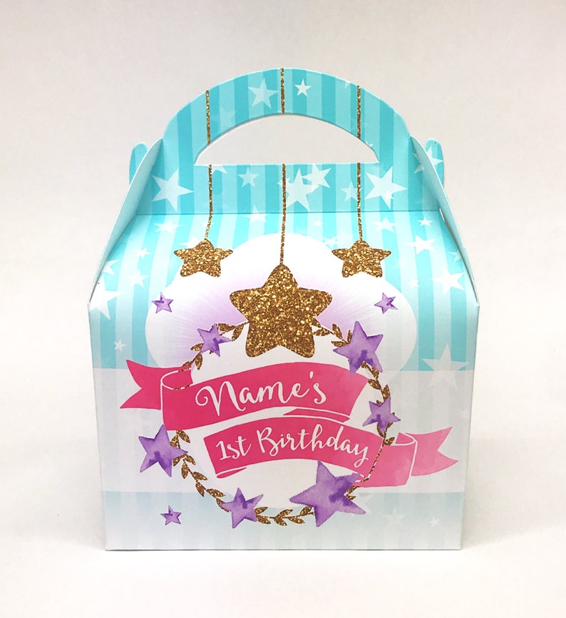 Twinkle Little Star Personalised Children’s Party Box Gift Bag Favour ...