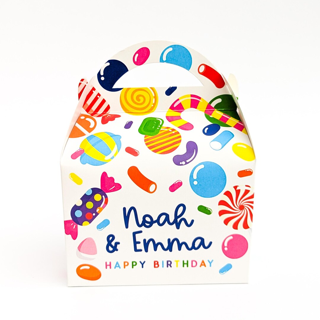 CANDYLAND SWEET Personalised Children’s Party Box Gift Bag Favour - Etsy