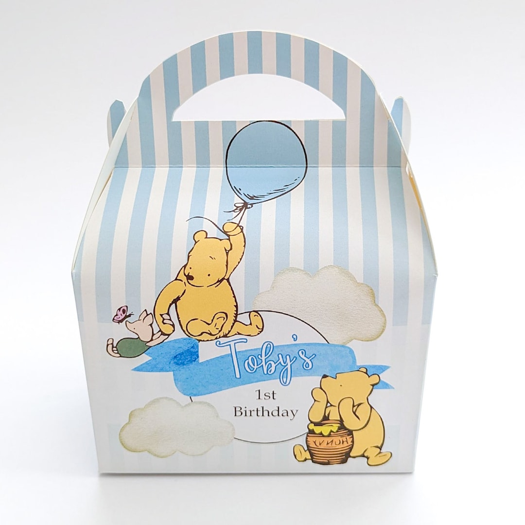 Winnie the Pooh Classic Floral Personalised Children’s Party Box Gift ...