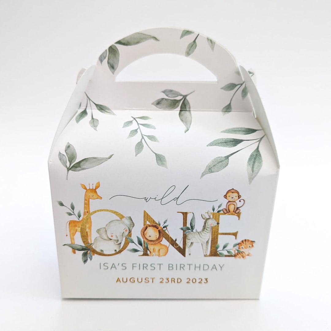 Personalised Wild One Boho Jungle Animal Party Favour Boxes - Etsy