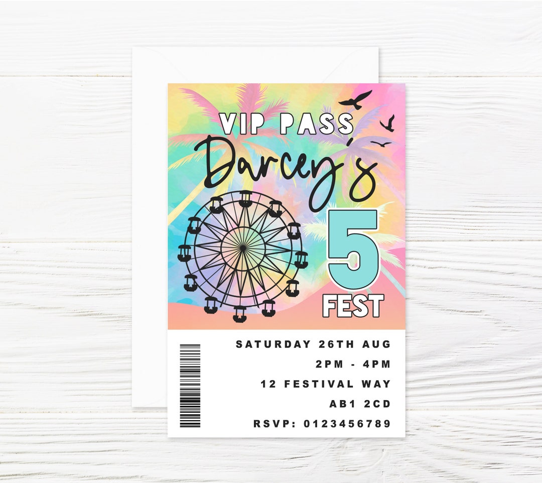 Personalised Festival Party Invitations and Envelopes X 8 - Etsy