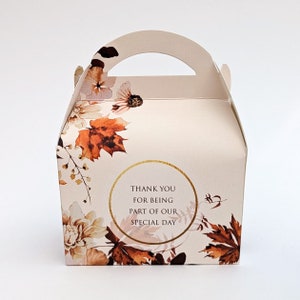 Personalised Fall Autumn Foliage Wedding Favour Boxes Hen Party Bridal ...