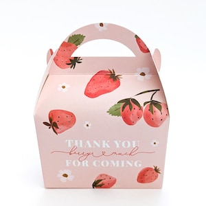 BERRY SWEET Strawberry Personalised Children’s Party Box Gift Bag ...