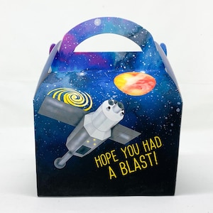Space Astronauts Rockets Galaxy Personalised Children’s Party Box Gift ...