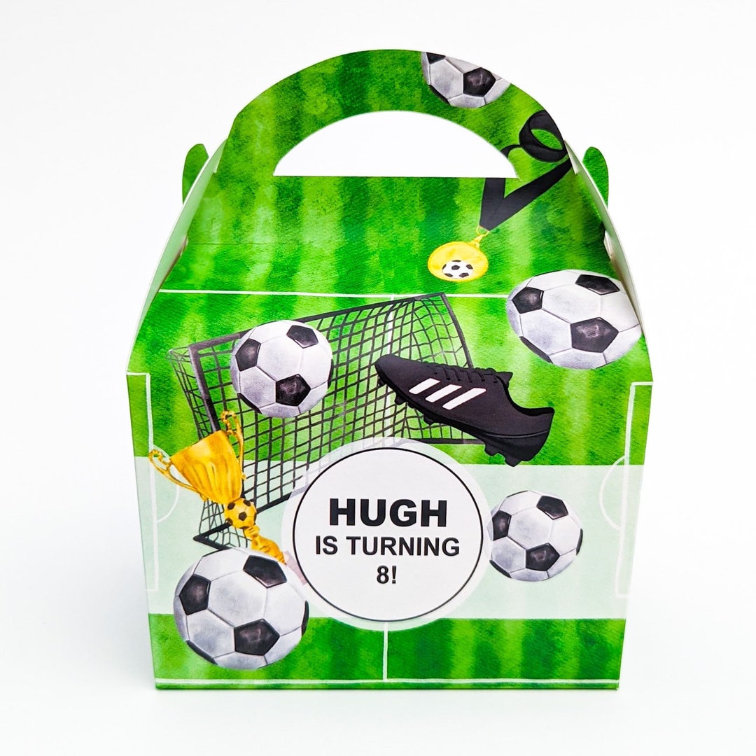 Football Team Soccer Personalised Children’s Party Box Gift Bag Favour ...