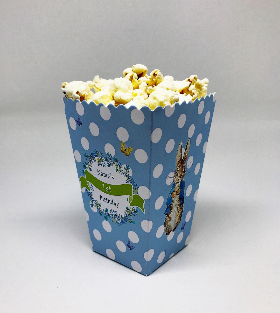 6 X Peter Rabbit Childrens Personalised Mini Popcorn Party Treat Boxes ...