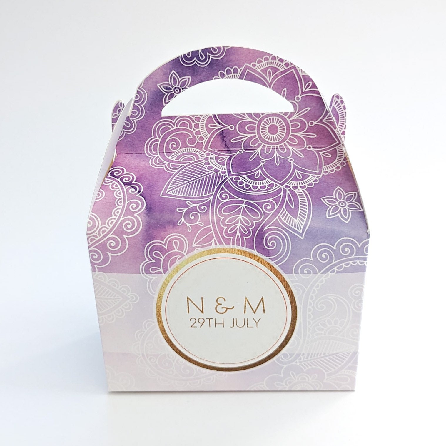 Personalised Paisley Mehndi Wedding Favour Boxes Hen Party Bridal ...