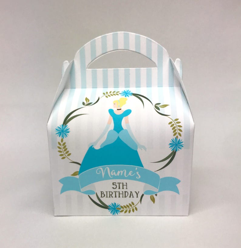 Disney Princess Personalised Childrens Party Box Gift Bag - Etsy