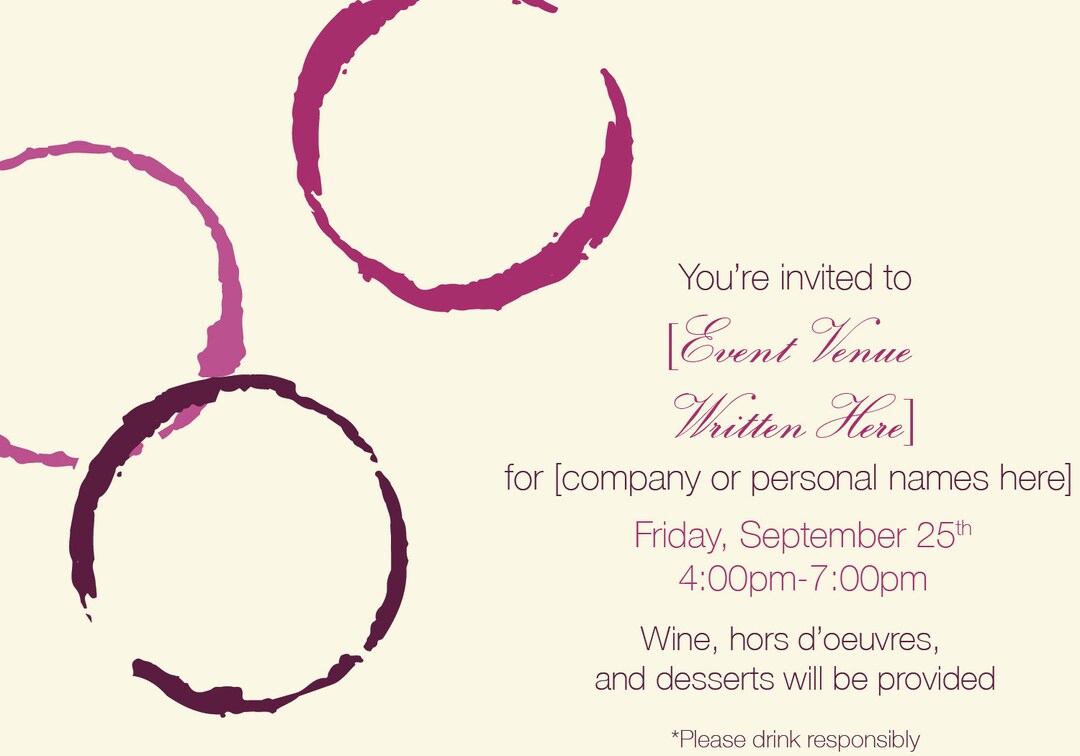Wine Event Invitation-custom Printable Invitation-custom Invite-digital ...