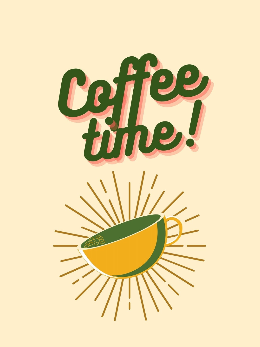 Retro Style Coffee Time Poster 18"x24" - Etsy